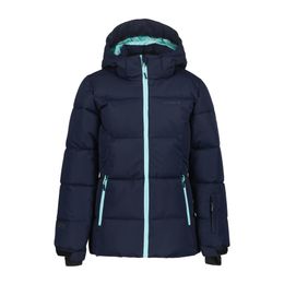 Skijacke Icepeak "Icepeak LORIS JR", Kinder, Gr. 140, blau (dunkelblau), Web, Obermaterial: 100% Polyester, normal, hoch geschlossener Ausschnitt, Jacken Skijacke, wasserabweisendes Obermaterial aus Polyester, sportlicher Stil