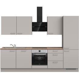 K&uuml;chenzeile Nobilia "Touch II", NEU: individuell anpassbar mit gratis Profi-Beratung", grau (k&uuml;che: grau, korpus: steingrau, arbeitsplatte: eiche havanna nachbildung), B:300,3cm H:216,6cm T:60cm, Komplettk&uuml;chen-Sets, K&uuml;chenzeile, vormontiert, Breite 300 cm, Ausrichtung w&auml;hlbar, wahlw. mit E-Ger&auml;ten