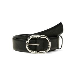 V&eacute;ro Moda Synthetikg&uuml;rtel VERO MODA "VMKAJA COATED BELT NOOS", Damen, Gr. 85, schwarz detail:silber, Lederimitat, kontrastfarbene Details, unifarben, G&uuml;rtel