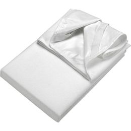 Matratzenauflage SETEX "Frottee Matratzenschutz", wei&szlig;, B:160cm L:200cm, Obermaterial: 75% Baumwolle, 25% Polyester. Unterteil: 90% Polypropylen, 10% Polyethylen, Matratzenzubeh&ouml;r