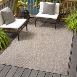Teppich Sanat "Melissa 8000", beige, B:80cm H:10mm L:150cm, Kunstfaser, Teppiche, Teppich, Kurzflor, In -und Outdoor geeignet, Au&szlig;enbereich, Wohnzimmer