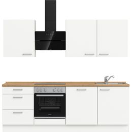 K&uuml;chenzeile Nobilia "Touch II", NEU: individuell anpassbar mit gratis Profi-Beratung", wei&szlig; (k&uuml;che: wei&szlig;, korpus: alpinwei&szlig;, arbeitsplatte: eiche sierra nachbildung), B:240,3cm H:216,6cm T:60cm, Komplettk&uuml;chen-Sets, K&uuml;chenzeile, vormontiert, Breite 240 cm, Ausrichtung w&auml;hlbar, wahlw. mit E-Ger&auml;ten
