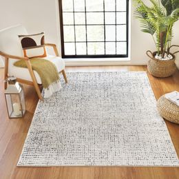 Teppich LIVABLISS "CAGLIARI", wei&szlig; (schwarz), B:200cm H:14mm L:275cm, Kunstfaser, Teppiche, Teppich, Skandi Design, Modern Boho Kurzflor Wohnzimmerteppich, Schlafzimmer