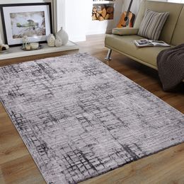 Teppich Sanat "Evra 7010", grau (hellgrau), B:80cm H:22mm L:150cm, Kunstfaser, Teppiche, Teppich, Kurzflorteppich mit Hoch Tief Struktur, auch als L&auml;ufer, Wohnzimmer