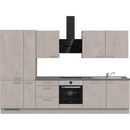 K&uuml;chenzeile Nobilia "Riva II", NEU: individuell anpassbar mit gratis Profi-Beratung", grau (k&uuml;che: grau, korpus: steingrau, arbeitsplatte: beton schiefergrau nachbildung), B:330,3cm H:216,6cm T:60cm, Komplettk&uuml;chen-Sets, K&uuml;chenzeile, vormontiert, Breite 330 cm, Ausrichtung w&auml;hlbar, wahlw. mit E-Ger&auml;ten