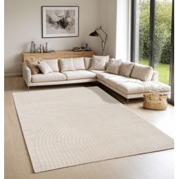 Teppich the carpet "Elisa", beige, B:80cm H:12mm L:150cm, Polyester, Polypropylen, Teppiche, Teppich, moderner Wohnzimmer Teppich, hohe Flordichte und angenehm weich