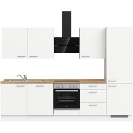 K&uuml;chenzeile Nobilia "Touch II", NEU: individuell anpassbar mit gratis Profi-Beratung", wei&szlig; (k&uuml;che: wei&szlig;, korpus: alpinwei&szlig;, arbeitsplatte: eiche sierra nachbildung), B:300,3cm H:216,6cm T:60cm, Komplettk&uuml;chen-Sets, K&uuml;chenzeile, vormontiert, Breite 300 cm, Ausrichtung w&auml;hlbar, wahlw. mit E-Ger&auml;ten