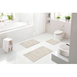 Badematte Grund "Leonie", beige, H:15mm, Baumwolle, Polyester, Badematten, Badematte, meliertes Design, strapazierf&auml;hig
