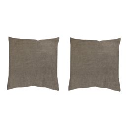 Dekokissen Home Wohnideen "ELMER 2ER PACK MIT F&Uuml;LLUNG" Gr. 2, grau (taupe, unifarben), B:50cm L:50cm, Polyester, Dekokissen_Sitzkissen_Kissenh&uuml;llen