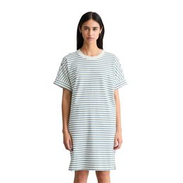 Marc O'Polo Jerseykleid MARC O'POLO DENIM, Damen, Gr. XL, N-Gr, medium blau, Jersey, Obermaterial: 100% Baumwolle, geringelt, regular fit knieumspielend, Rundhals, Kleider Jerseykleid, regular aus Heavy Jersey, Sommerkleid
