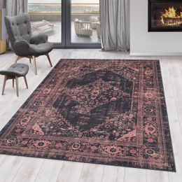 Teppich Ayyildiz Teppiche "FIESTA 4301", rot, B:80cm H:6mm L:150cm, Polyester, Teppiche, Teppich, L&auml;ufer, pflegeleichter Kurflorteppich, moderner Vintage, Orient Optik