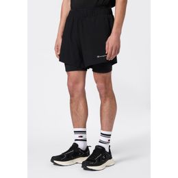 Trainingsshorts Champion, Herren, Gr. L (52/54), N-Gr, nbk, nbk, Obermaterial: 88% Polyester, 12% Elasthan, Hosen, f&uuml;r Sportmode und aktive Freizeit, aus Polyester und Elasthan