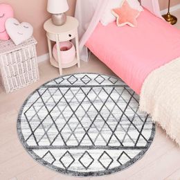 Teppich Carpet City "YOUNG964", grau, H:11mm &Oslash;:160cm, Polypropylen (PP), Teppiche, Teppich, Moderner Jugend- Kinder Teppich, ideal f&uuml;r Jugendzimmer