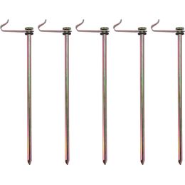 Berger StrongPeg Erdnagel Zelthering mit Haken 21 cm aus Stahl f&uuml;r harte B&ouml;den, 5er-Pack - Zeltheringe & Abspannmaterial