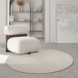 Teppich the carpet "Santo Plus", beige (creme), H:5mm &Oslash;:120cm, Polypropylen, Teppiche, Teppich, Plus moderner robuster In und Outdoor Teppich