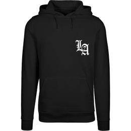 Kapuzensweatshirt MisterTee "MisterTee Los Angeles Circle Hoody", Herren, Gr. S, schwarz, 65% Baumwolle, 35% Polyester, bedruckt, Sweatshirts