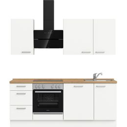 K&uuml;chenzeile Nobilia "Touch II", NEU: individuell anpassbar mit gratis Profi-Beratung", wei&szlig; (k&uuml;che: wei&szlig;, korpus: alpinwei&szlig;, arbeitsplatte: eiche sierra nachbildung), B:210,3cm H:216,6cm T:60cm, Komplettk&uuml;chen-Sets, K&uuml;chenzeile, vormontiert, Breite 210 cm, Ausrichtung w&auml;hlbar, wahlw. mit E-Ger&auml;ten