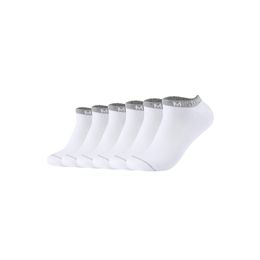Sneakersocken Mustang "Socken Casual Organic Cotton Sneaker 6-Pack 6er Pack", Herren, Gr. 43-46, wei&szlig;, Obermaterial: 73% Baumwolle CO. 23% Polyester PES. 2% Polyamid PA. 2% Elasthan EL., Socken Sneakersocken
