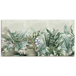 Wandbild Artland "Exotischer Floral Garten Landschaft", farbe bild(er): gr&uuml;n, B:150cm H:75cm, Bilder, als Alubild, Leinwandbild, Poster, Wandaufkleber in verschied. Gr&ouml;&szlig;en