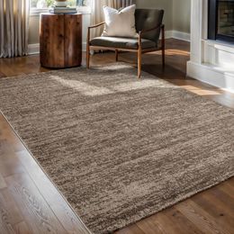 Teppich Sanat "Oslo", braun, B:60cm H:10mm L:110cm, Kunstfaser, Teppiche, Teppich, meliert robuster Kurzflor, Wohnzimmer, Schlafzimmer, auch als L&auml;ufer