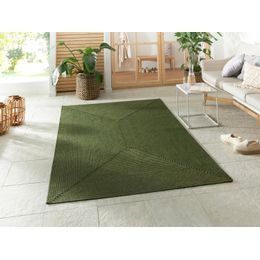 Teppich Hanse Home "Trenzado", gr&uuml;n, B:80cm H:10mm L:150cm, Polypropylen, Teppiche, Teppich, In- & Outdoor, Handmade-Look, L&auml;ufer, Wetterfest, Balkon, Wohnzimmer