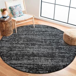 Teppich Sanat "Oslo", schwarz, H:10mm &Oslash;:80cm, Kunstfaser, Teppiche, Teppich, Kurzflor, Wohnzimmer, Schlafzimmer, fussbodenheizungsgeeignet