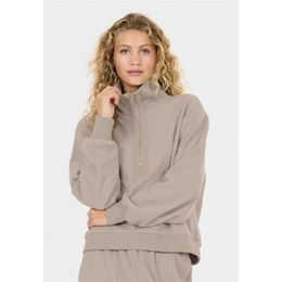 ENDURANCE ATHLECIA Sweatshirt ATHLECIA "Reiley", Damen, Gr. 46, stahlblau, 55% Polyester, 45% Baumwolle, unifarben, normal, hoch geschlossener Ausschnitt, Sweatshirts Sweatshirt, Komfort