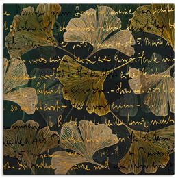 Wandbild Artland "Ginko", farbe bild(er): gold, B:100cm H:100cm, Bilder, als Alubild, Leinwandbild, Poster, Wandaufkleber in verschied. Gr&ouml;&szlig;en