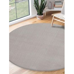 Teppich the carpet "Relax round", beige (sand), H:16mm &Oslash;:120cm, Polyester, Teppiche, Teppich, waschbarer Wohnzimmer Teppich modern rutschfest