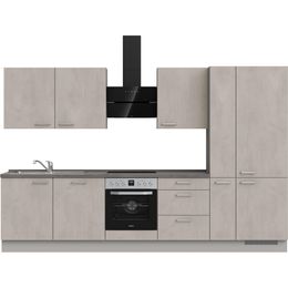 K&uuml;chenzeile Nobilia "Riva II", NEU: individuell anpassbar mit gratis Profi-Beratung", grau (k&uuml;che: grau, korpus: steingrau, arbeitsplatte: beton schiefergrau nachbildung), B:330,3cm H:216,6cm T:60cm, Komplettk&uuml;chen-Sets, K&uuml;chenzeile, vormontiert, Breite 330 cm, Ausrichtung w&auml;hlbar, wahlw. mit E-Ger&auml;ten