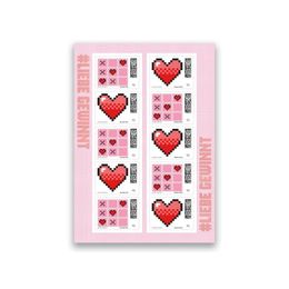 Limitierte Sonderedition "#LIEBE GEWINNT 2026" - Tic Tac Toe red, Briefmarke zu 0,95 &euro;