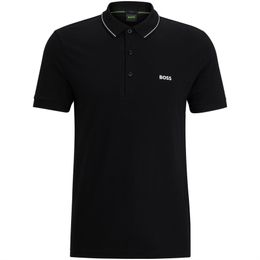 BOSS - "Paule 4" Poloshirt f&uuml;r Herren, Schmal (Schwarz)