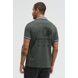 Poloshirt CAMP DAVID, Herren, Gr. S, schwarz forest, Piqu&eacute;, Material: 100% Baumwolle, bedruckt, regular fit normal, hoch geschlossener Ausschnitt, eingesetzt B&uuml;ndchen, Shirts, aus Baumwolle