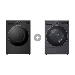 Waschmaschine Matte Black (EEK A55%*, 9 kg, 1.350 U./Min.) mit AI DD&reg; & TurboWash&reg;360&deg; F4WX9092B + Trockner in Metallic Black (EEK B, 9 kg) mit AI Dry, Dual Inverter W&auml;rmepumpentechnologie I RT90X8B F4WX9092B.RT90002
