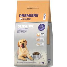 Premiere Sensitive Trockenfutter Hund Adult Reich an Lamm & Reis 12 kg
