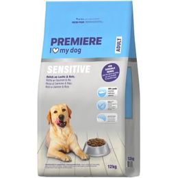 Premiere Sensitive Trockenfutter Hund Adult Reich an Lachs & Reis 12 kg