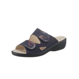 Pantolette Belvida, Damen, Gr. 36, blau (marine), Veloursleder, Basic, Schuhe Pantolette