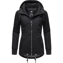 Winterjacke Ragwear "YM-Danka", Damen, Gr. L (40), grau (smoky), Au&szlig;enmaterial: 100% Polyester. Innenfutter: 100% Polyester. Wattierung: 100% Polyester, tailliert h&uuml;ftbedeckend, hoch geschlossener Ausschnitt, &Auml;rmel ohne &Auml;rmelschlitz Rippstrickb&uuml;ndchen, Jacken Winterjacke, stylische Winter Outdoorjacke mit Kapuze