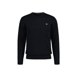 Sweater Gant "Strickpullover CLASSIC COTTON C-NECK", Herren, Gr. M, blau, Obermaterial: 100% Baumwolle CO., Sweatshirts Sweater