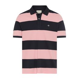 Poloshirt Gant "BLOCK STRIPE", Herren, Gr. L, bubbelgum pink, Jersey, Obermaterial: 100% Baumwolle, regular fit normal, Rundhals, eingesetzt gerader Abschluss, Shirts, Regular fit mit Polokragen