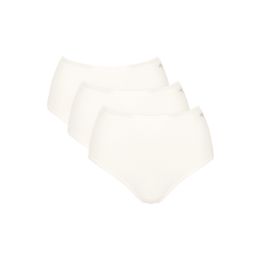 Slip Sloggi "Slip GO Daily Cotton Highwaist 3P 3er Pack", Damen, Gr. M, wei&szlig;, Obermaterial: 95% Baumwolle CO. 5% Elasthan EL., Unterhosen Slip