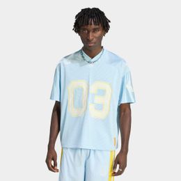 Poloshirt adidas originals "ORIGINALS TRIKOT", Herren, Gr. M, ice blau, Obermaterial: 100% Polyester, normal, V-Ausschnitt, Shirts