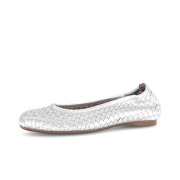 Ballerina Gabor "Eleganter Ballerina", Damen, Gr. 38,5, silber, Schuhe Ballerina