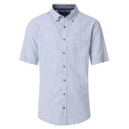 Kurzarmhemd Casamoda "Casamoda Leinenhemd Kurzarm gestreift", Herren, Gr. M, Normalgr&ouml;&szlig;en, blau, 55% Leinen, 45% Baumwolle, gestreift, l&auml;ssig geschnitten, Hemden