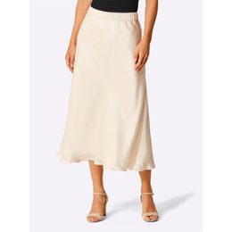 Schlupfrock CREATION L PREMIUM, Damen, Gr. 18, beige (champagner), 70% Viskose, 30% Seide, unifarben, wadenlang, R&ouml;cke