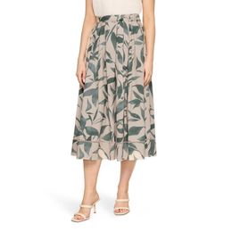 BETTY & CO Midirock BETTY & CO "Damen mit Print", Damen, Gr. 34, nature, gr&uuml;n, Obermaterial: 50% Baumwolle, 50% Viskose, figurumspielend lang, R&ouml;cke