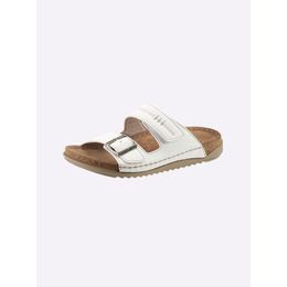 Pantolette Fischer, Damen, Gr. 36, wei&szlig;, Lederimitat, Schuhe Pantolette
