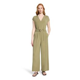 Overall Betty Barclay "Damen mit Raffung", Damen, Gr. 36, Normalgr&ouml;&szlig;en, soft olive, Obermaterial: 94% Polyester, 6% Elasthan, figurumspielend, V-Ausschnitt, Overalls Overall