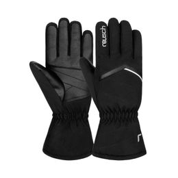Skihandschuhe Reusch "Marisa", Damen, Gr. 6,5, schwarz-wei&szlig; (schwarz, wei&szlig;), 87% Polyester, 13% Lederimitat, Handschuhe, mit winddichter und extra atmungsaktiver Funktion