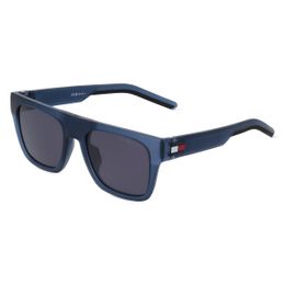 Tommy Hilfiger Eyewear TH 1976/S | Herren-Sonnenbrille | Fassung: Vollrand, Quadratisch, Kunststoff, Silber Mehrfarbig | Glasfarbe: Grau
